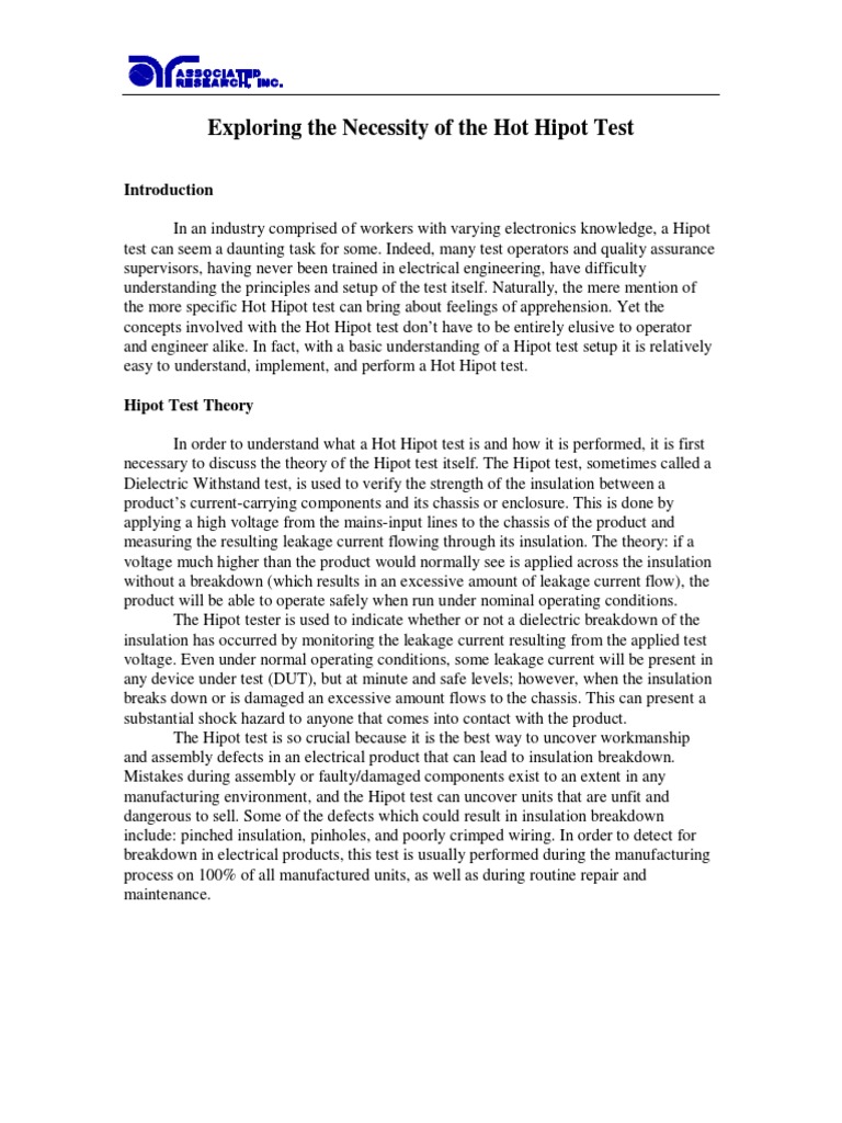 Hi POT Test Basics | PDF | Root Mean Square | Insulator (Electricity)