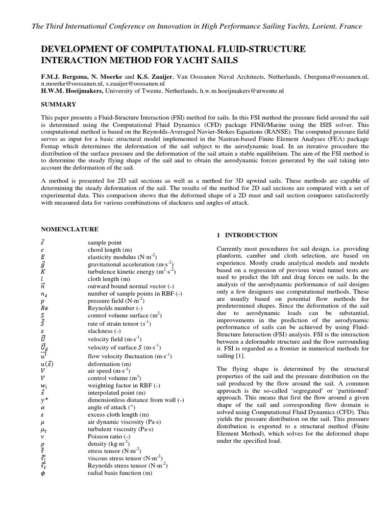 17-Bergsma FSI Paper Revised | PDF | Computational Fluid Dynamics | Finite Element Method