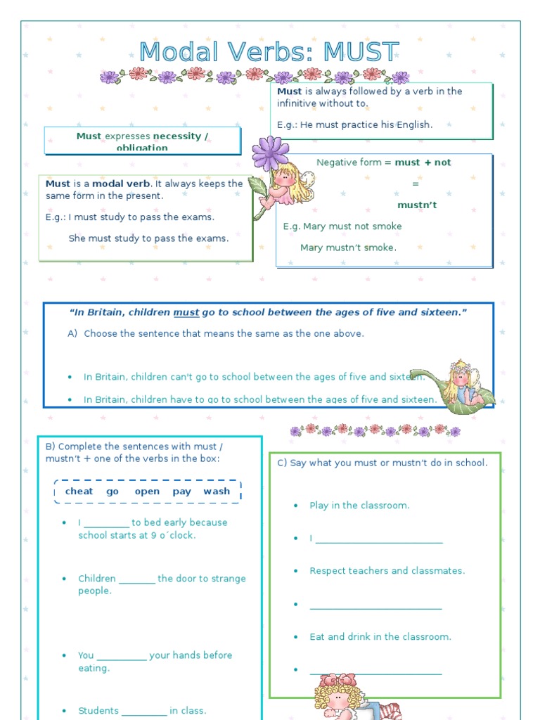 Modal Verbs Must | PDF | Self-Improvement