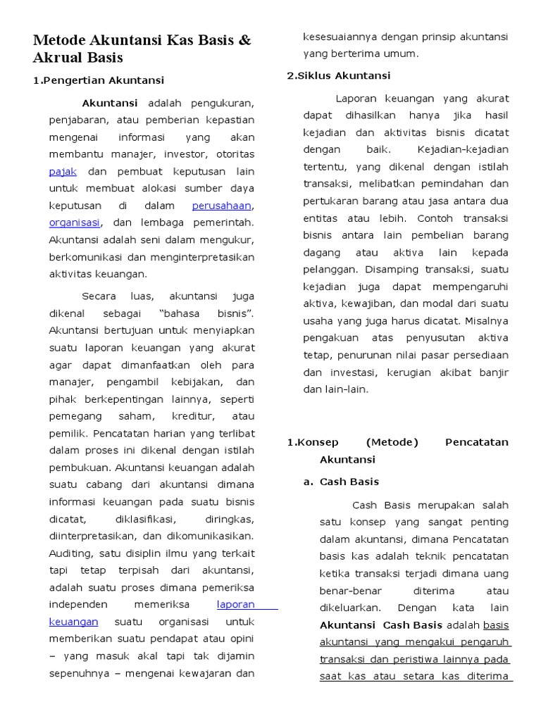 Metode Akuntansi Basis Kas dan Akrual | PDF