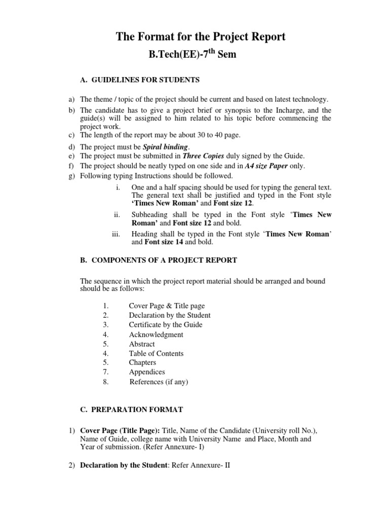 B.tech Project Format | Abstract (Summary) | Specification (Technical ...