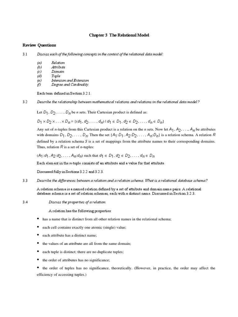 Chapter 3 - 4 Solutions | PDF | Relational Model | Software Design