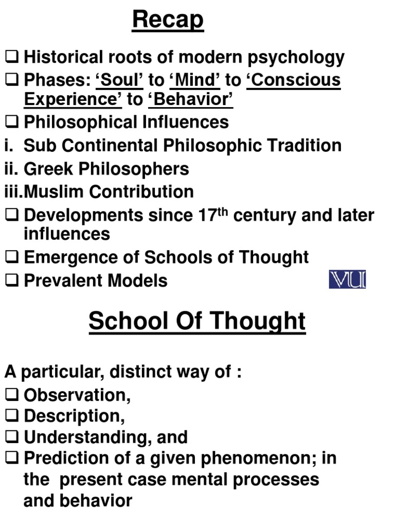 Recap: Historical Roots of Modern Psychology Phases: Philosophical ...