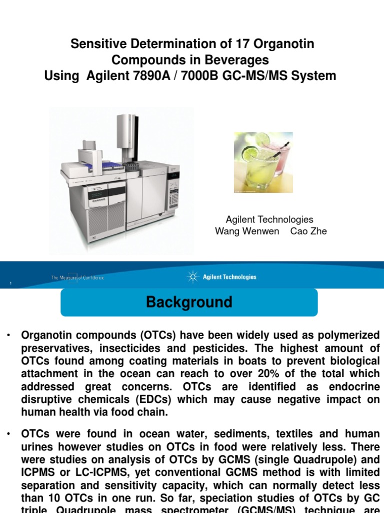 Determination of 17 Organotin Compounds by GCQQQ | PDF | Gas ...