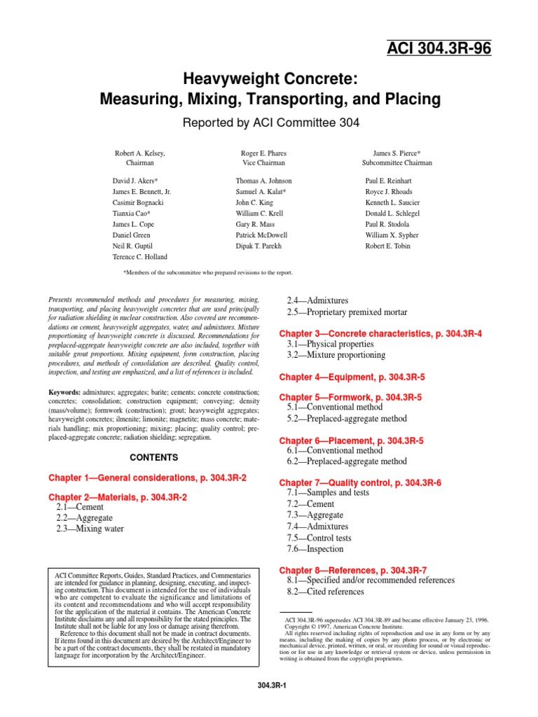 Aci 304.3R-96 | PDF | Construction Aggregate | Concrete