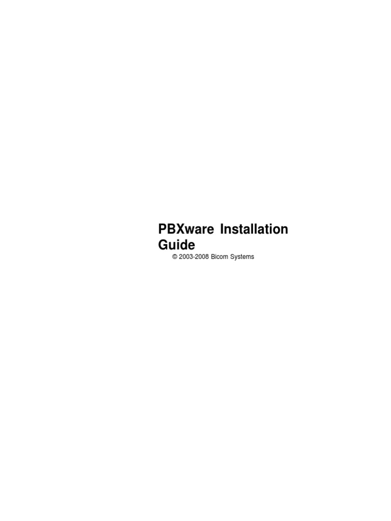 Pbxware Installation Guide: © 2003-2008 Bicom Systems | PDF | Password ...