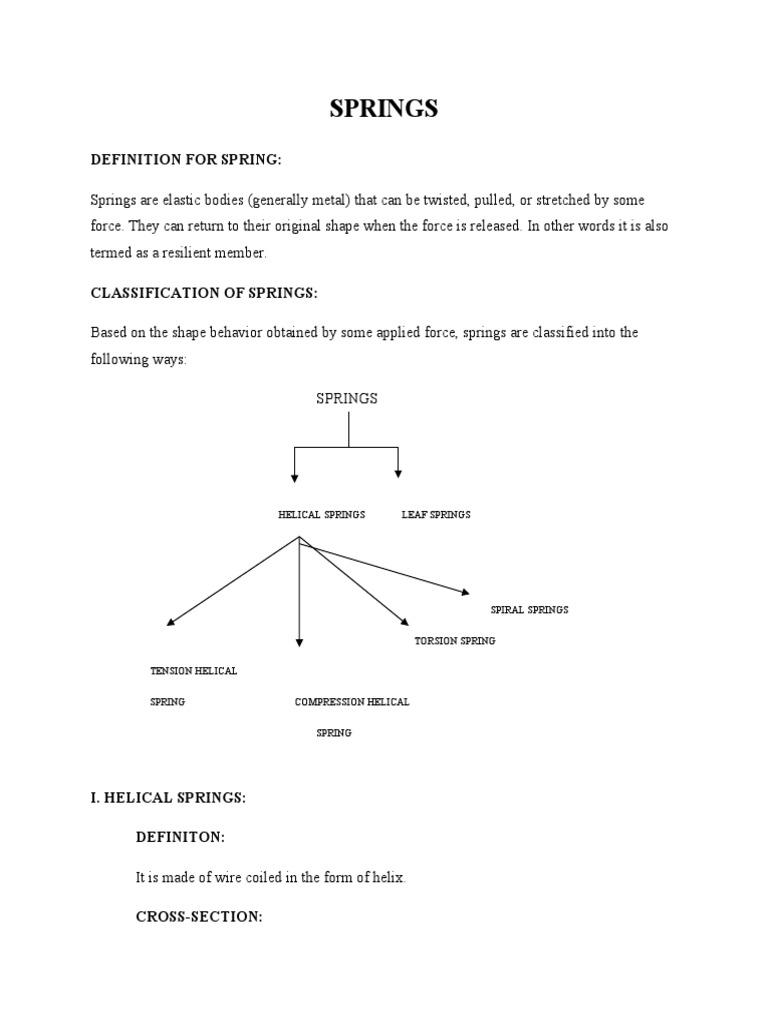 Springs: Definition For Spring | PDF