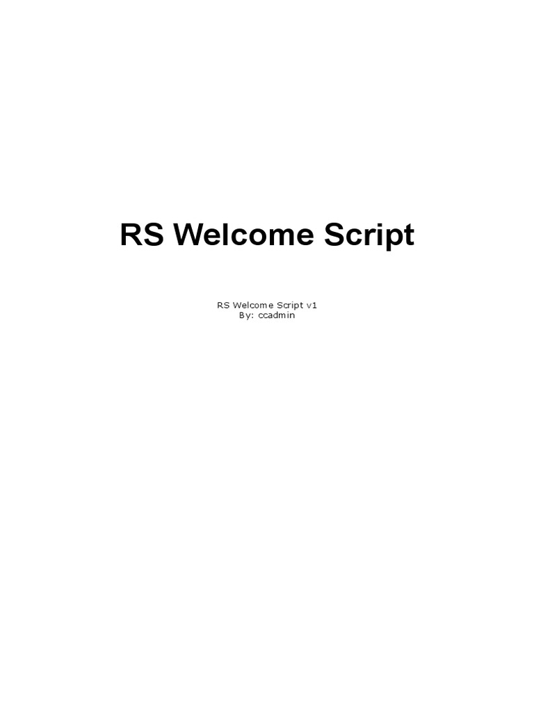 RS Welcome Script Guide | PDF | Teaching Methods & Materials