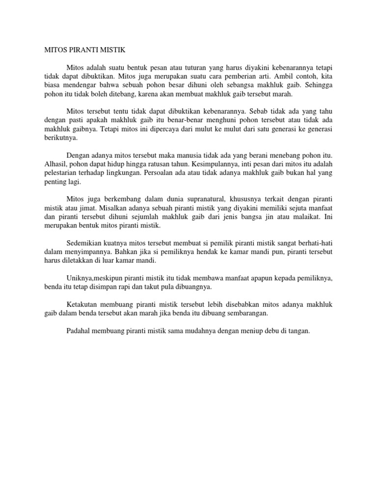 Mitos Piranti Mistik | PDF