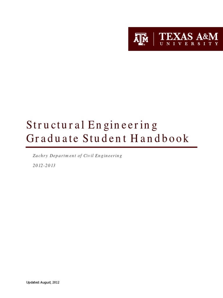 Structural Engineering Graduate Student Handbook: Zachry Department of ...