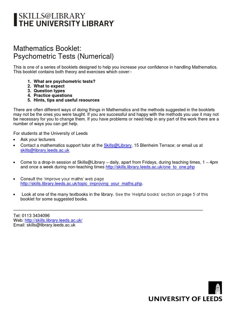 Skills Numerical Tests | PDF | Percentage | Test (Assessment)