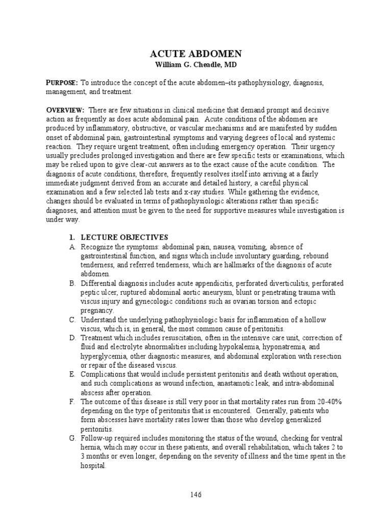 ACUTE ABDOMEN Low Abdominal Pain | PDF | Abdomen | Diseases And Disorders