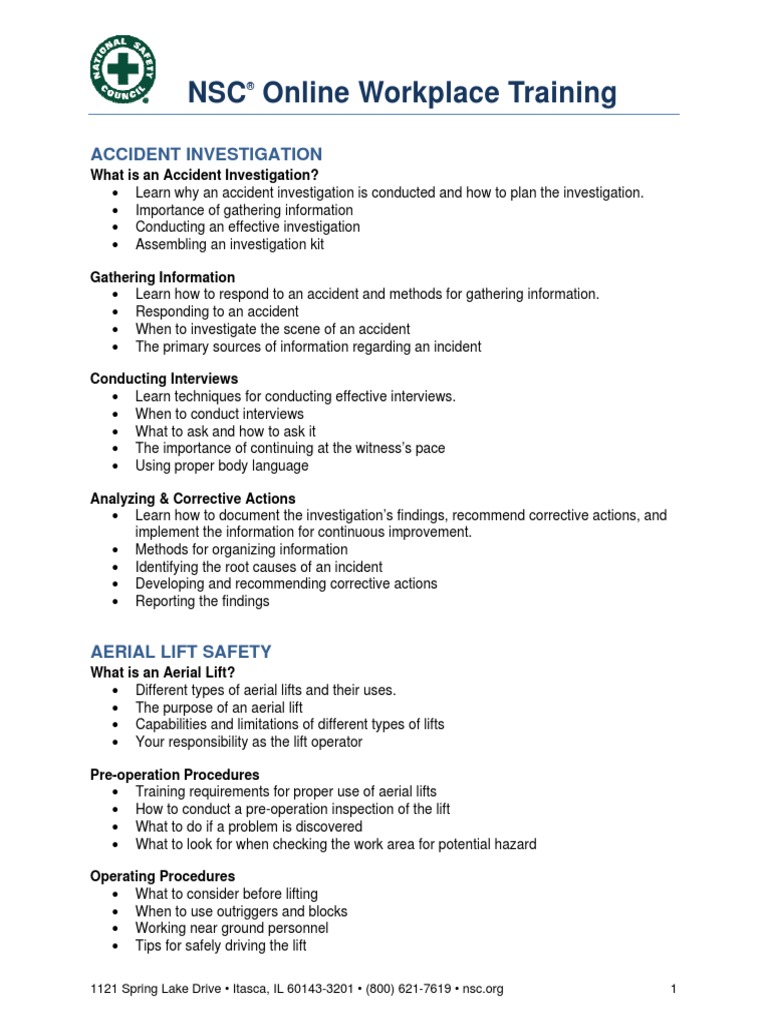 NSC Online Workplace Training | PDF | Dangerous Goods | Occupational ...