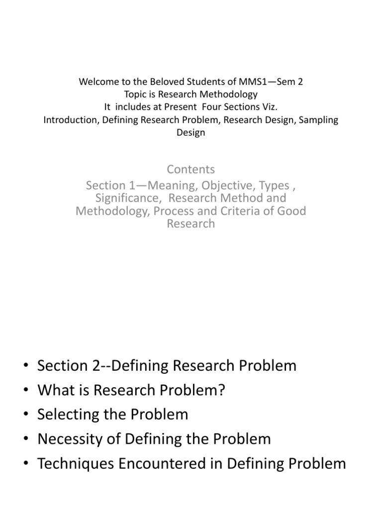 Section 1-Meaning, Objective, Types, Significance, Research Method and ...