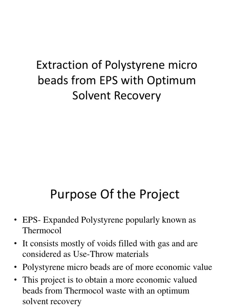 Polystyrene Micro Beads | PDF | Emulsion | Solvent