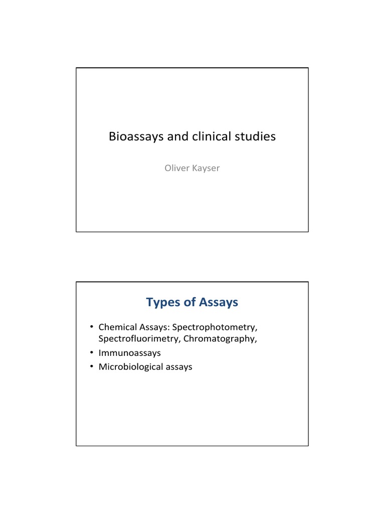 Bioassays and Clinical Studies: Types of Assays | PDF | Bioassay ...