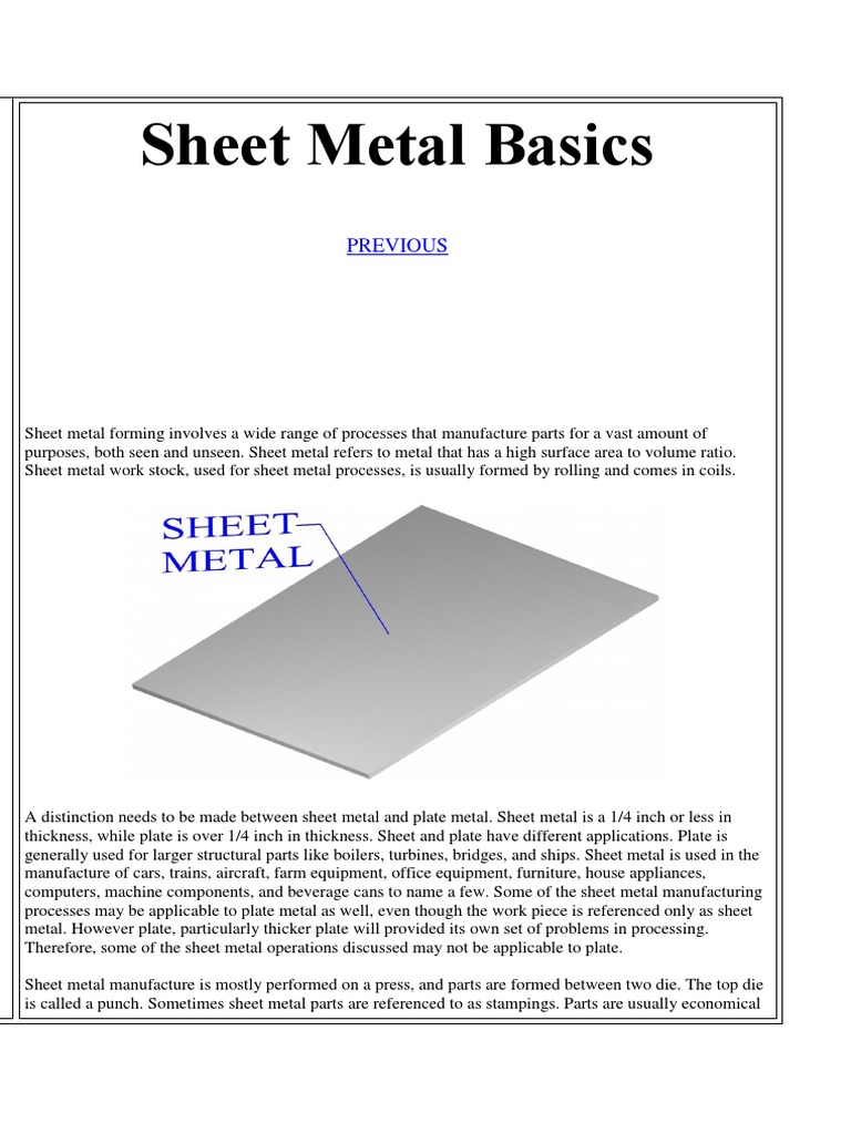 Sheet Metal Basics | PDF | Sheet Metal | Deformation (Engineering)