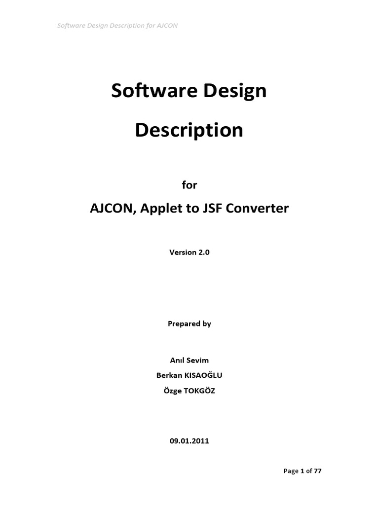 Software Design Descriptions Detailed | PDF | Java (Programming ...