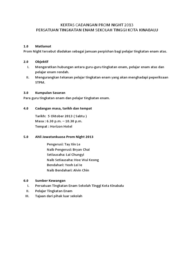 Kertas Cadangan Prom Night | PDF