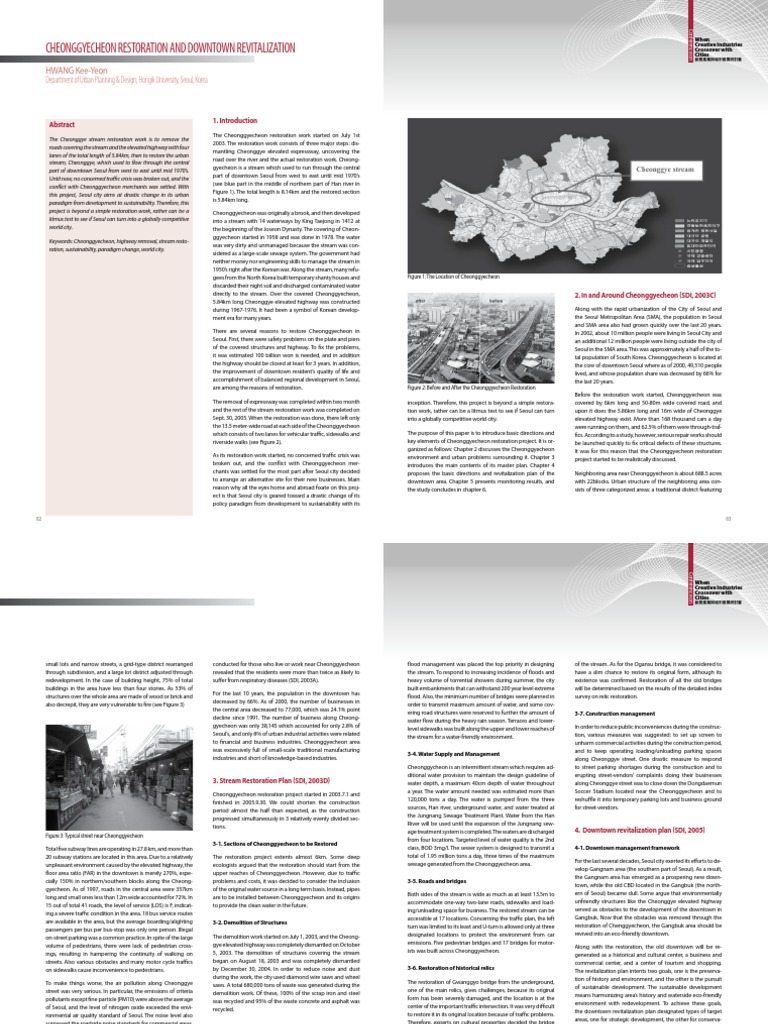 Cheonggyecheon Restoration Project | PDF | Traffic | Urban Renewal