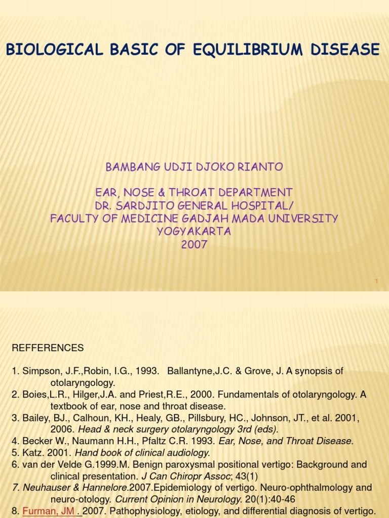 33.biological Basic of Equilibrium | PDF | Vertigo | Neurology