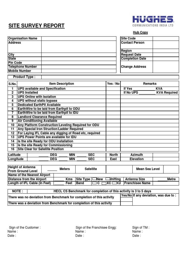 Site Survey Report Format | PDF | Surveying | Airport