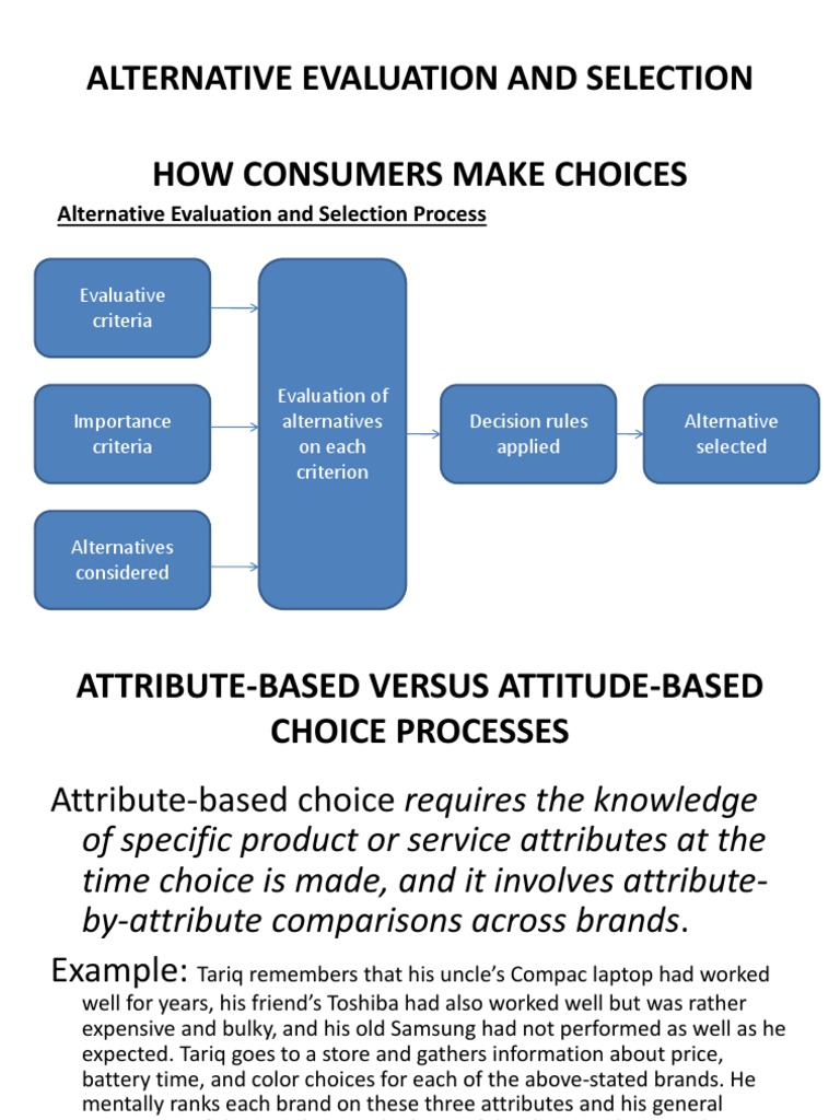 Alternative Evaluation And Selection How Consumers Make Choices