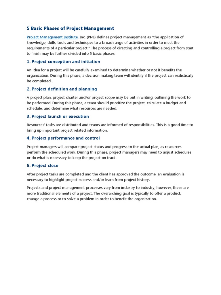5 Basic Phases of Project Management | PDF | Business