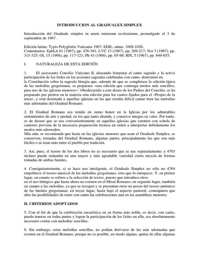 Graduale Simplex: Guía y Uso Litúrgico | PDF | Misa (liturgia) | Canto gregoriano