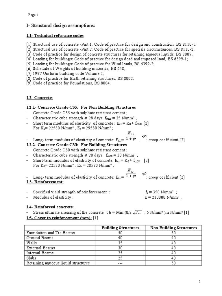 General Design Assumptions | PDF | Beam (Structure) | Concrete