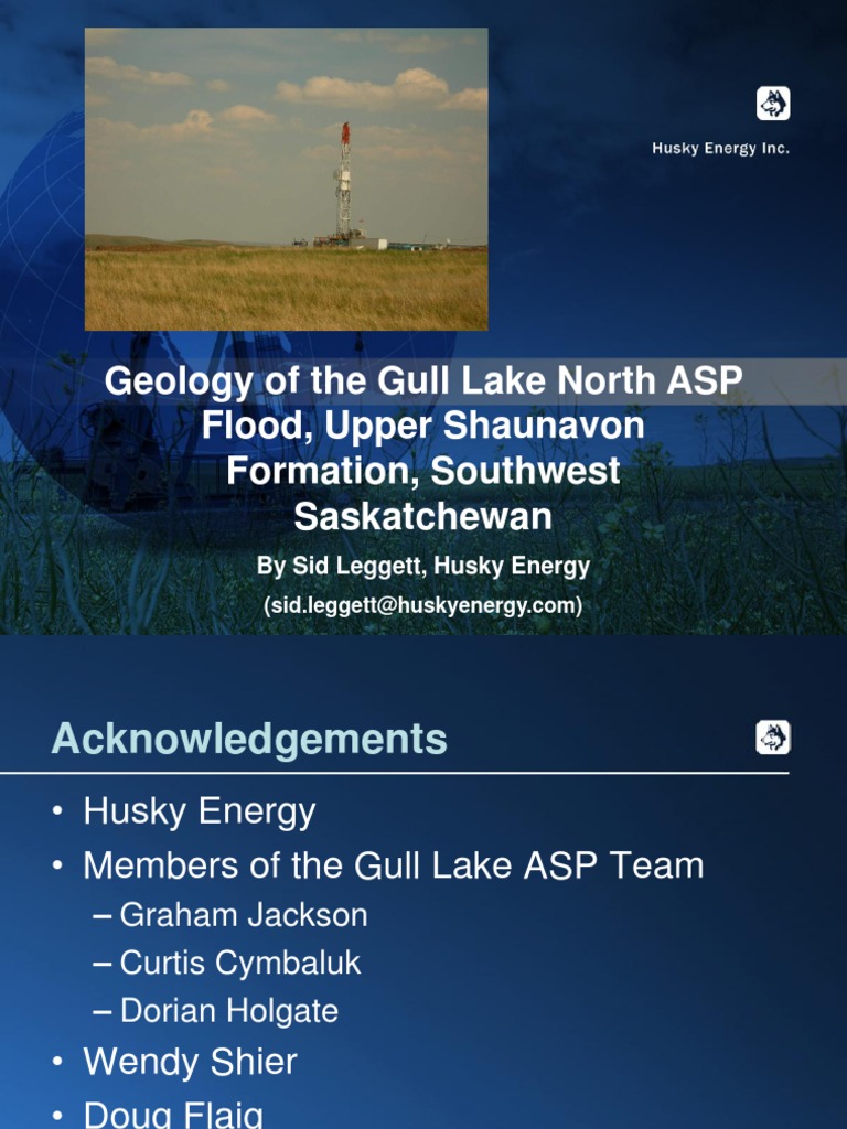 Geology of The Gull Lake North ASP Flood, Upper Shaunavon Formation ...