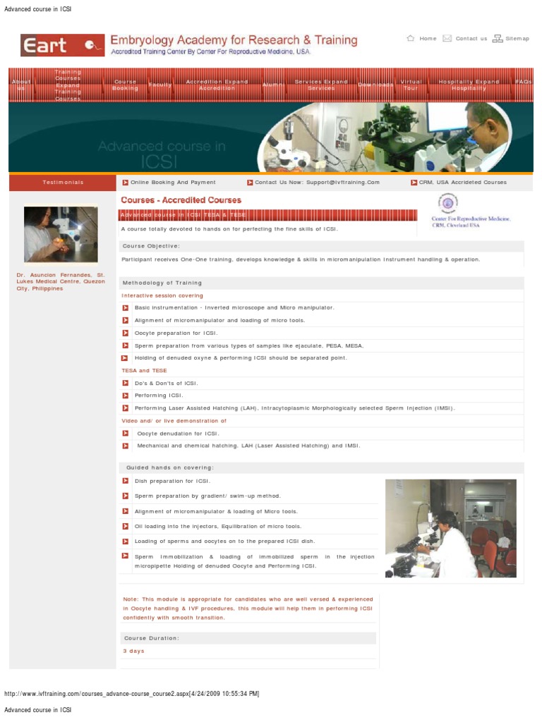 ICSI Training | PDF | In Vitro Fertilisation | Infertility