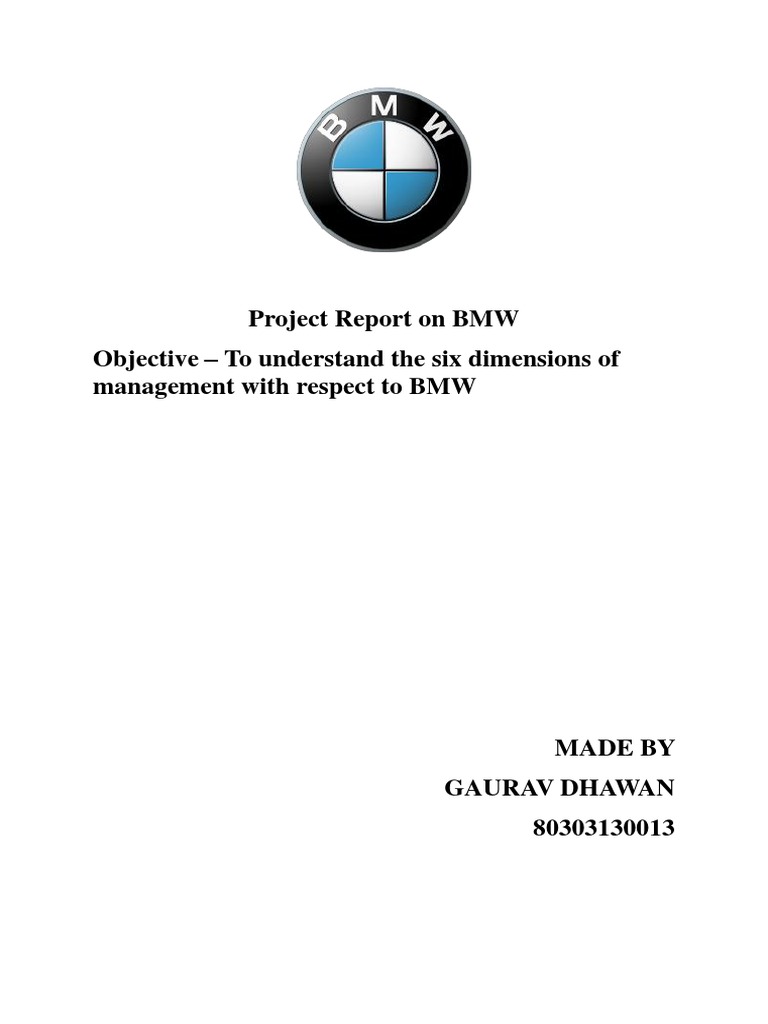 Project Report On BMW | PDF | Sustainability | Diversity (Business)