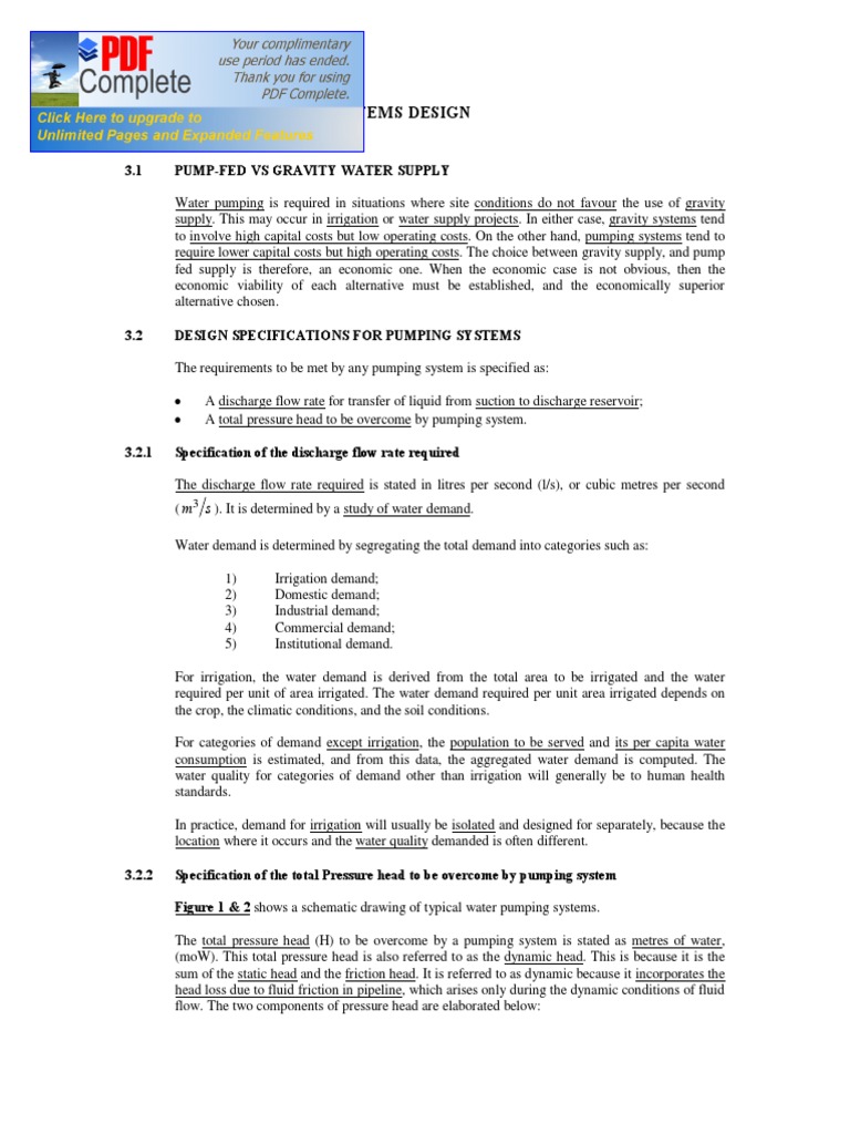 3-Water Pumping Systems Design-Overview2 | PDF
