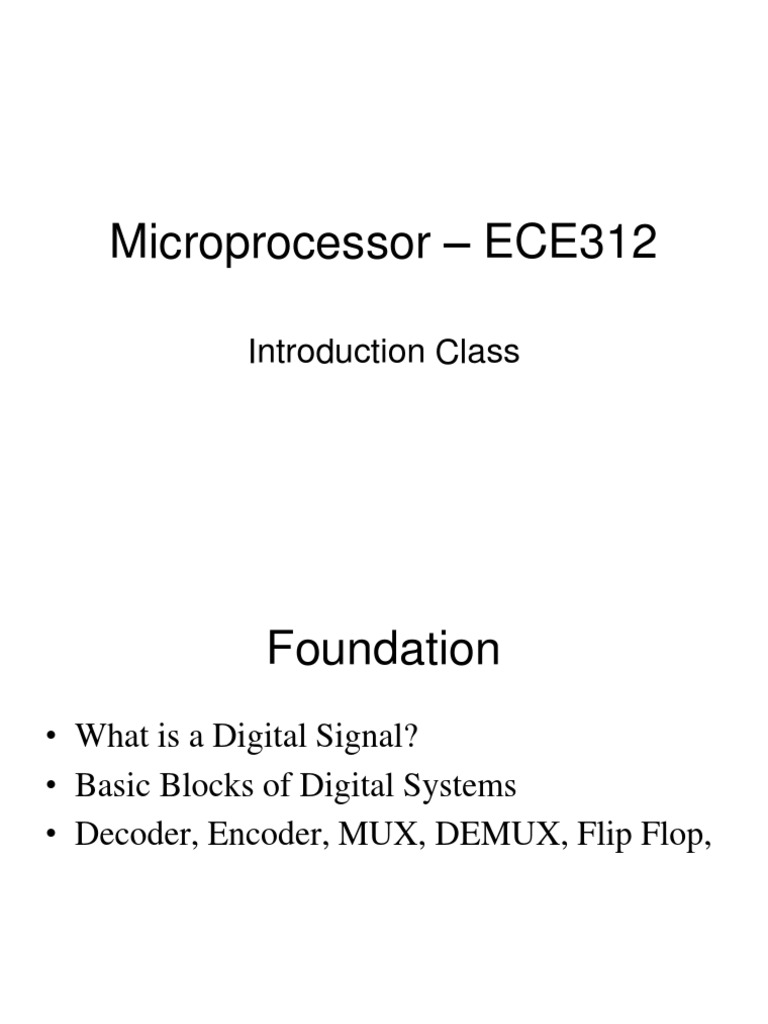 Microprocessor - ECE312: Introduction Class | PDF | Central Processing Unit | Microprocessor