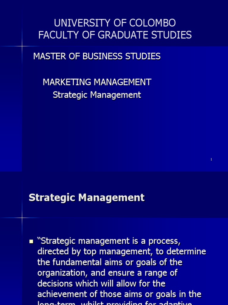 University of Colombo Faculty of Graduate Studies: Master of Business ...