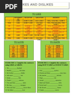 Like and Dislike Exercises Worksheet | PDF