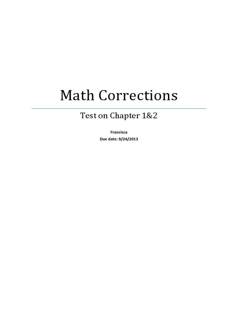 Math Test Corrections and Reflections | PDF | Ratio | Science