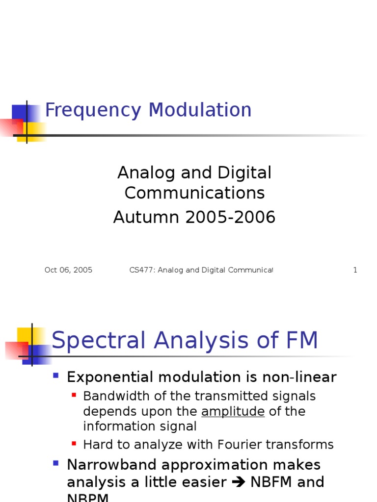 Frequency Modulation Analog And Digital Communications Autumn 2005 2006 Pdf Frequency