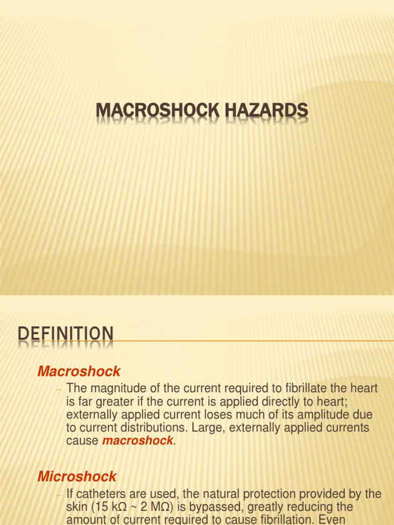 Macroshock Hazards.ppt | Insulator (Electricity) | Electricity | Free ...