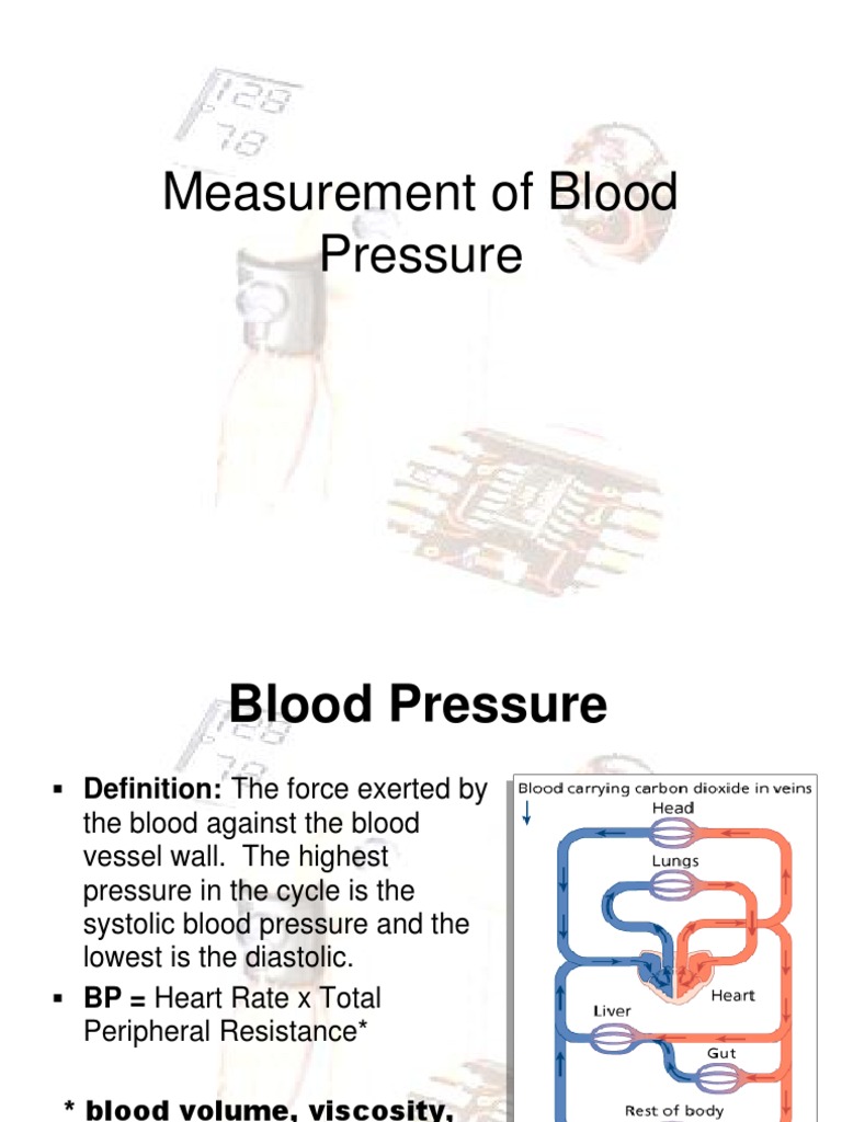 Measurement of Blood Pressure.ppt | Blood Pressure | Blood Vessel