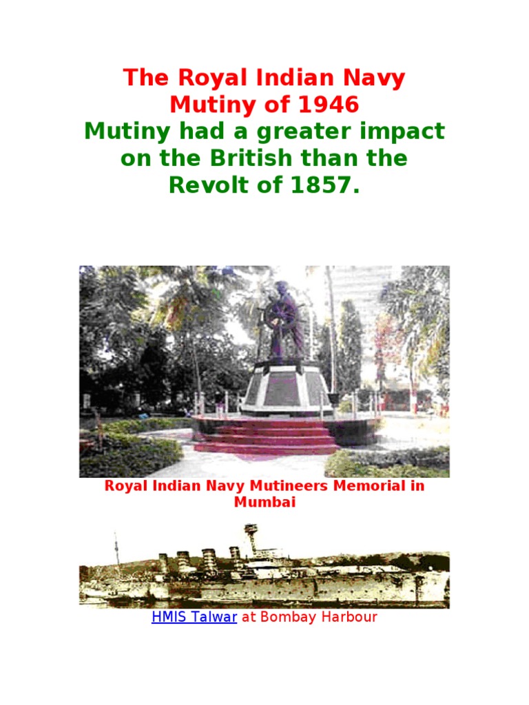 Royal Indian Navy Mutiny of 1946 had greater impact than 1857 Revolt ...