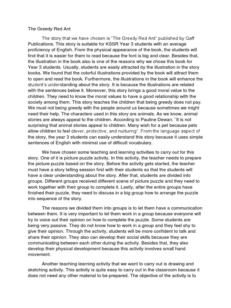 Greedy Red Ant | PDF | Classroom | Facilitator