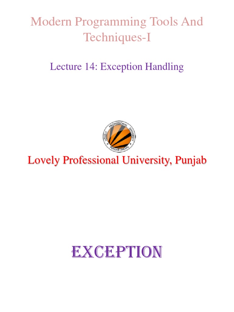 Exception Handling In Java Pdf Java Programming Language Systems Engineering