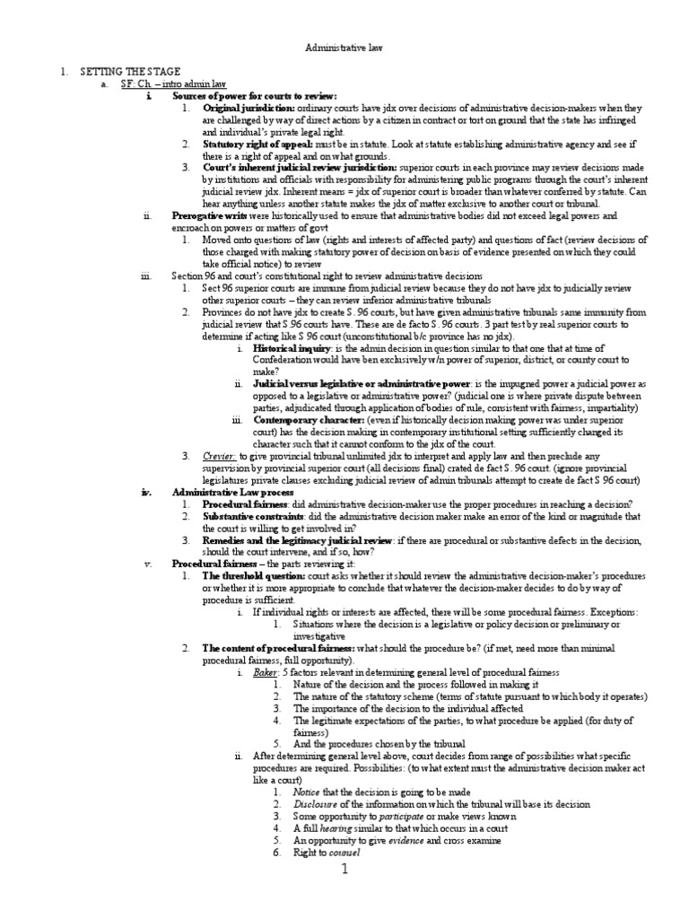 NCA Administrative Law Aug 2013 Part I | PDF | Court System Of Canada ...
