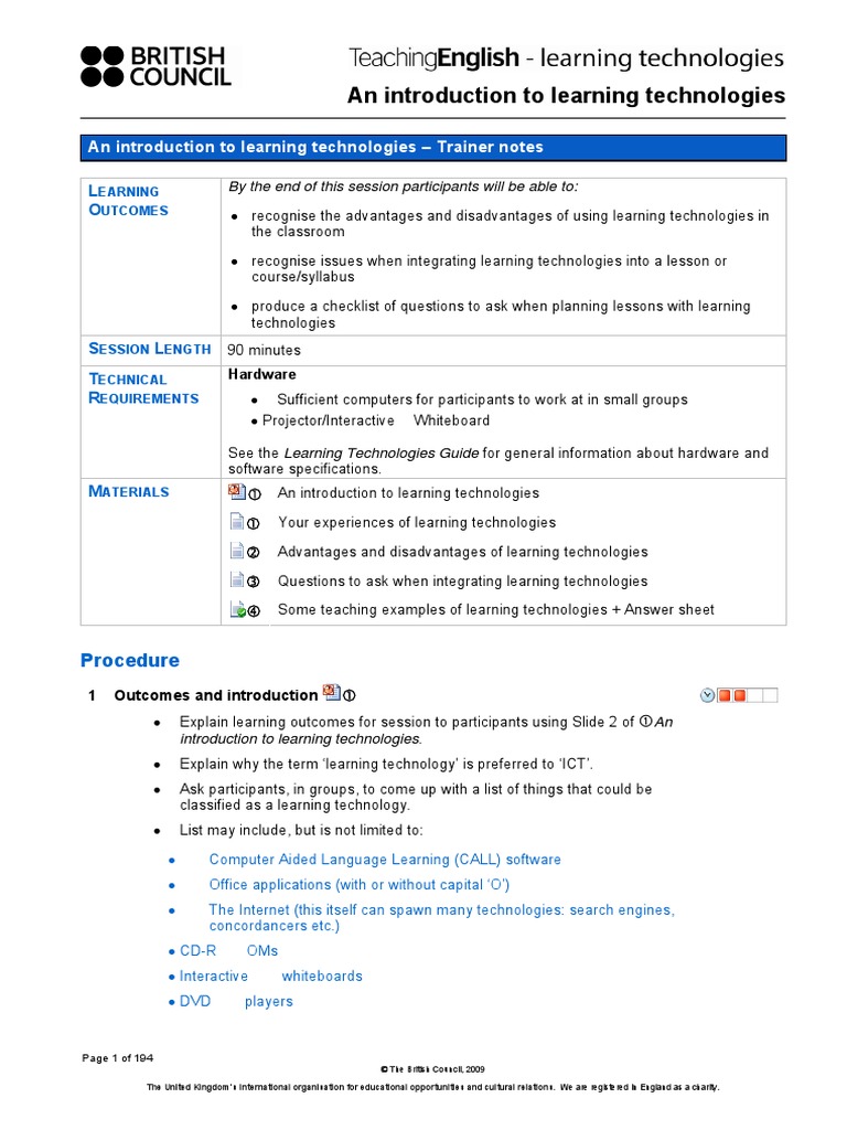 Learning Technologies For The Classroom - All Sessions | PDF ...