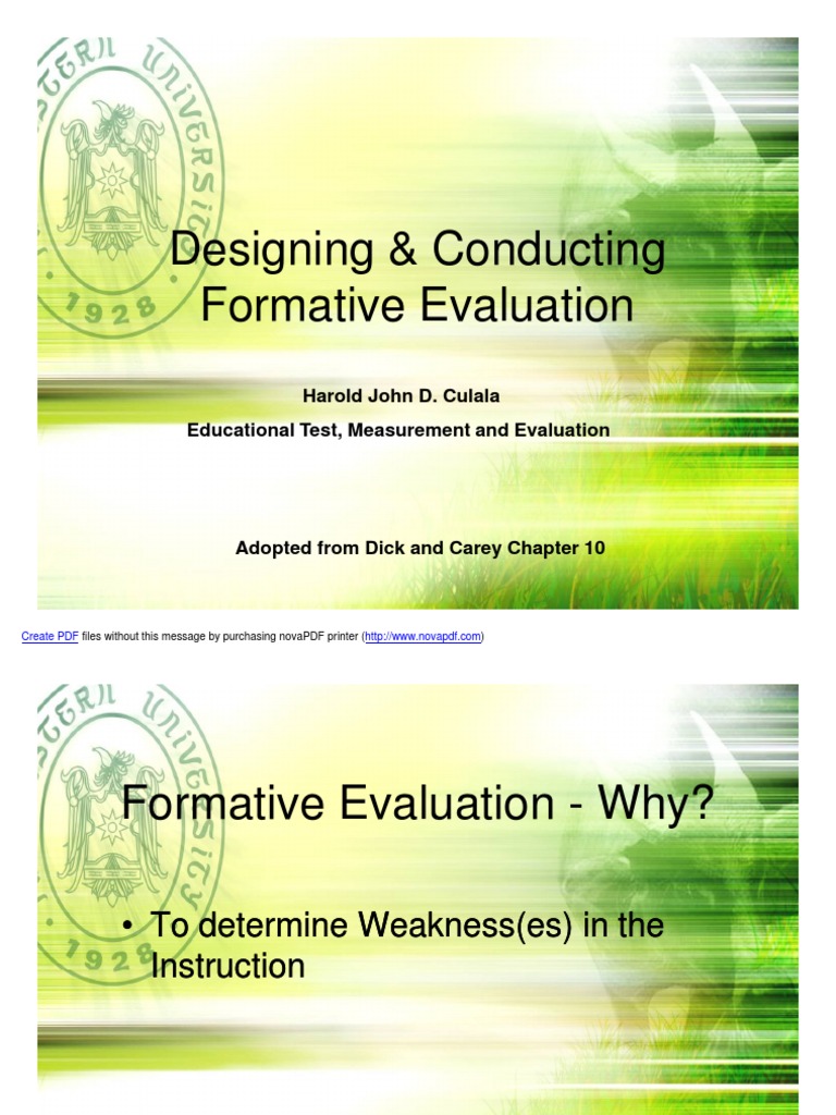 Designing and Conducting Formative Evaluation | PDF | Instructional ...