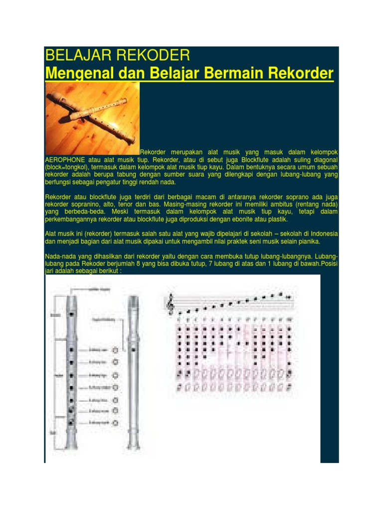 Belajar Rekoder | PDF | Seni