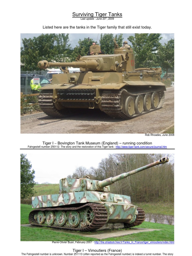 Surviving Tigers | Tiger I | Armoured Fighting Vehicles