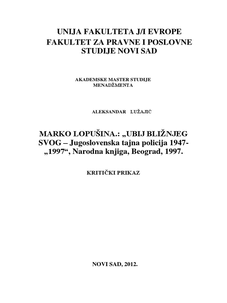 Bezbednost KRITICKI PRIKAZ | PDF